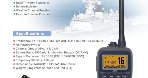 لاسلكي بحري يدوي مصرح من هيئة الاتصالات Recent RS-38M VHF MARINE